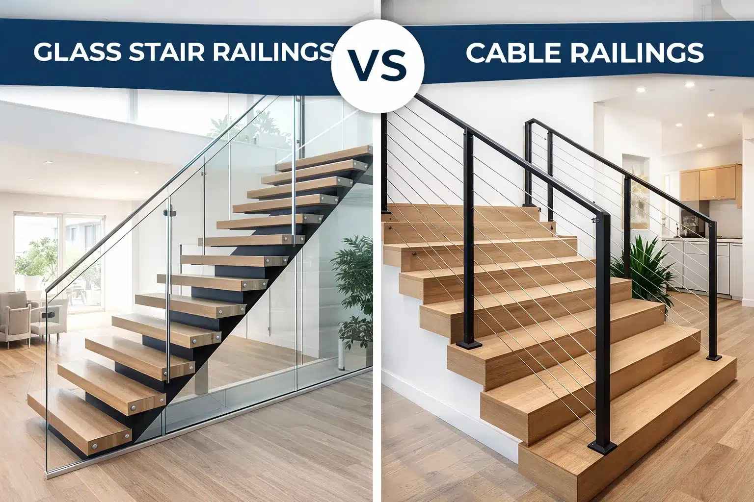 Glass Stair Railings vs Cable Railings: Which One Is Better for Modern ...